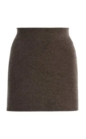 Nour Hammour Exclusive Tube Cashmere-wool Mini Skirt - Brown