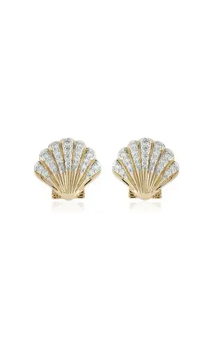 Mateo Diamond Venus Shell Studs