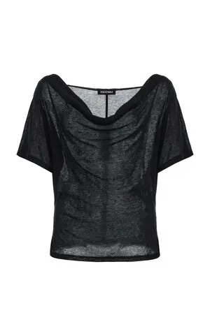 EB DENIM Madeo Cowl-neck Top - Black