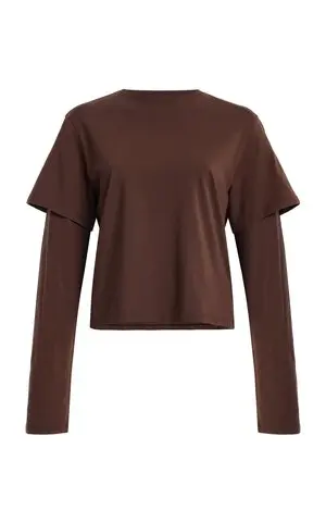 Still Here 2tee Cotton T-shirt - Brown