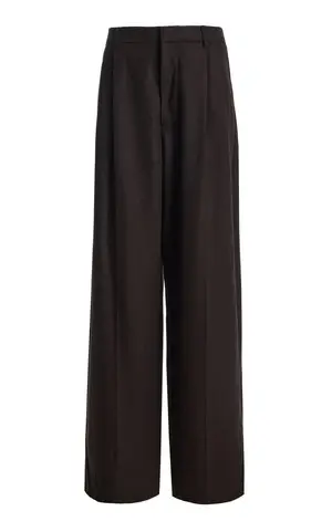 AGOLDE Sathia Felted Wool Wide-leg Pants - Brown