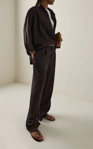 AGOLDE Sathia Felted Wool Wide-leg Pants