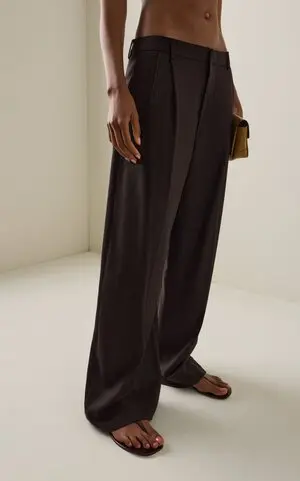AGOLDE Sathia Felted Wool Wide-leg Pants
