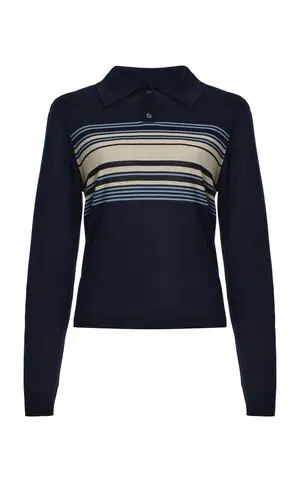 Still Here Daughter Striped Knit Sweater - Navy