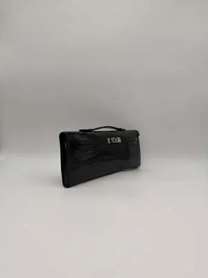 Hermès Kelly Cut Shiny Porosus Palladium Hardware