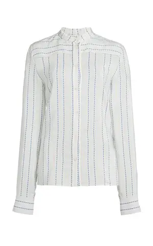 Chloé Embroidered Silk-blend Shirt - White