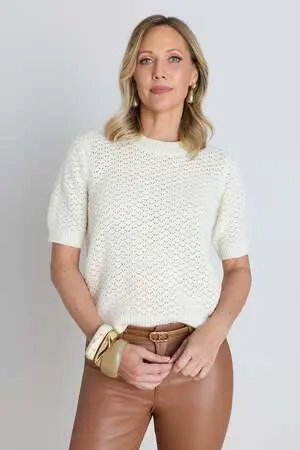 THE NOLI SHOP Marian Knit Top - Pearl