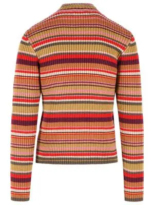 Dries Van Noten Macau' Multi Wool Sweater - Red