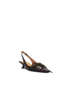 Marni Brown Leather Slingbacks