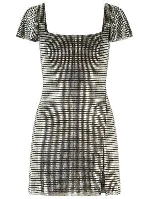 SELF-PORTRAIT Self Portrait Mini Dress In Grey Polyester Women Gray