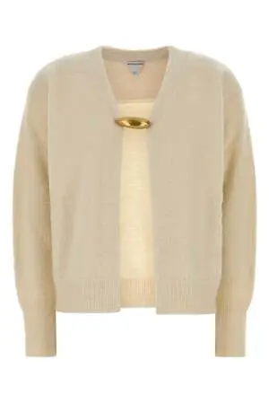 Bottega Veneta Cardigan In Boucle Chiusura Broche Oro - Multicolor