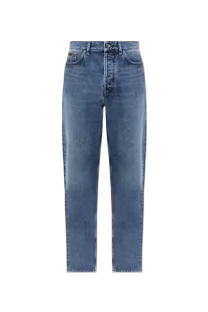Moncler Jeans With Logo Patch - Blue