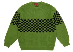 Supreme Checkerboard Pilled Sweater - Green