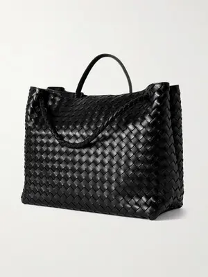 Bottega Veneta Andiamo Large Intrecciato Leather Tote Bag - Black