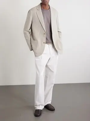 De Bonne Facture Writer's Unstructured Linen Suit Jacket