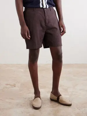 Onia Straight-leg Linen-blend Shorts