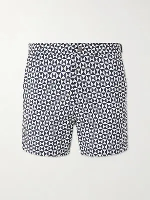 Onia Printed Mid-length Wide-leg Swim Shorts - Blue
