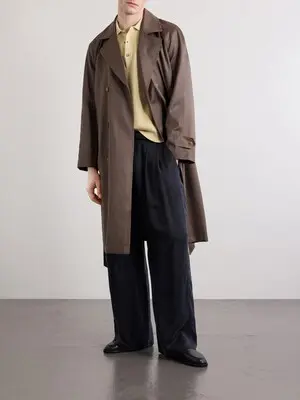 De Bonne Facture Grandad Double-breasted Wool And Cotton-blend Coat