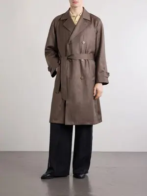 De Bonne Facture Grandad Double-breasted Wool And Cotton-blend Coat