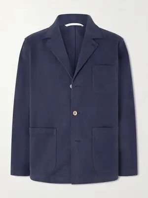 De Bonne Facture Traveler Cotton-twill Suit Jacket - Blue