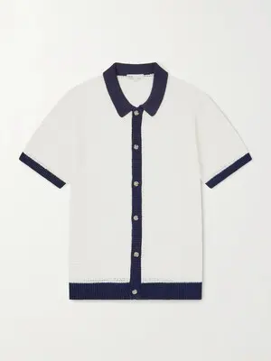 Onia Crocheted Linen Shirt - Neutrals