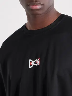 DISTRICT VISION Logo-print Perforated Recycled-jersey T-shirt