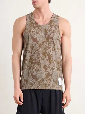 Satisfy Embellished Logo-appliquéd Space-o™ Mesh Tank Top