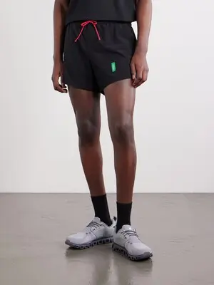 DISTRICT VISION Straight-leg Logo-print 5" Stretch-jersey Running Shorts - Black