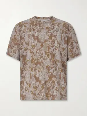 Satisfy Embellished Space-o™ Mesh T-shirt - Brown