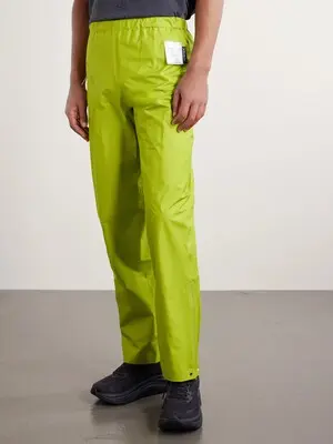 Satisfy Straight-leg Pertex® 3l Rain Logo-appliquéd Recycled-ripstop Trousers - Green