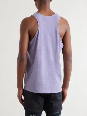 Satisfy Embellished Logo-appliquéd Space-o™ Mesh Tank Top
