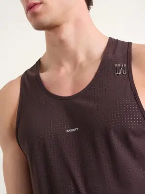 Satisfy Embellished Logo-appliquéd Space-o™ Mesh Tank Top