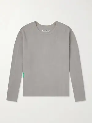 DISTRICT VISION Waffle-knit Cotton T-shirt - Gray