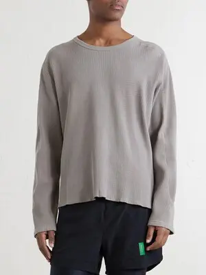 DISTRICT VISION Waffle-knit Cotton T-shirt