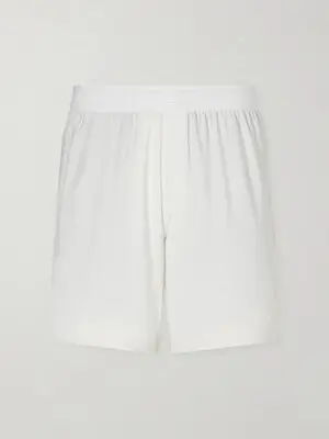 Lululemon Straight-leg Mesh-trimmed Stretch Tennis Shorts - White