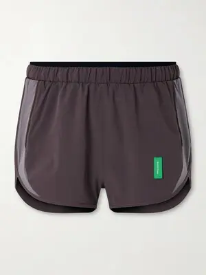 DISTRICT VISION Straight-leg 2 Shell Running Shorts - Brown
