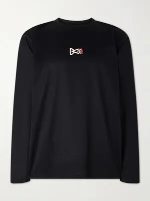 DISTRICT VISION Logo-printed Mesh T-shirt - Black