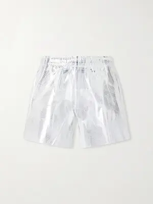 Satisfy Straight-leg 5" Logo-appliqu&eacute;d Printed Peaceshell&trade; Shorts - Silver