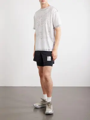 Satisfy Logo-print Distressed Mothtech™ Cotton-jersey T-shirt