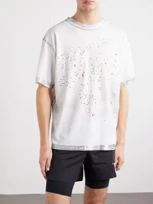 Satisfy Logo-print Distressed Mothtech™ Cotton-jersey T-shirt