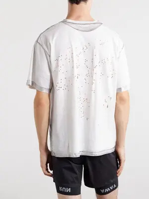 Satisfy Logo-print Distressed Mothtech™ Cotton-jersey T-shirt
