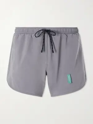 DISTRICT VISION Straight-leg Logo-print 5" Stretch-jersey Running Shorts - Gray