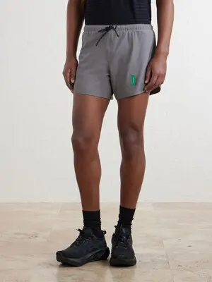 DISTRICT VISION Straight-leg Logo-print 5" Stretch-jersey Running Shorts