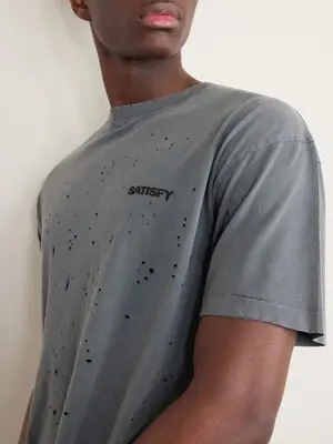 Satisfy Logo-print Distressed Mothtech™ Cotton-jersey T-shirt