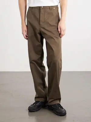 Moncler Straight-leg Cotton-blend Gabardine Trousers