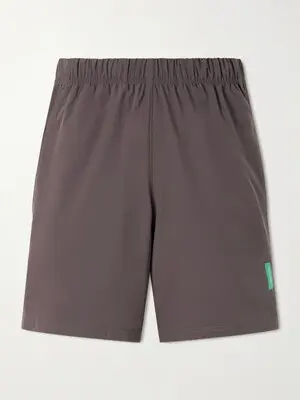 DISTRICT VISION Straight-leg Logo-appliqu&eacute;d 9" Stretch-jersey Running Shorts - Brown