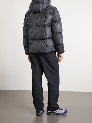 Stone Island Reflective Quilted Recycled-nylon Tela Hooded Down Jacket - Black