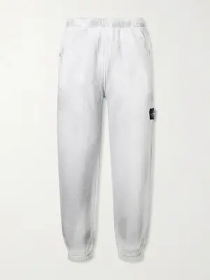 Stone Island Tapered Reflective Organic Cotton Fleece Sweatpants - Gray