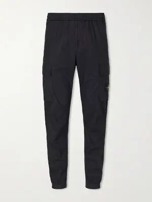 Stone Island Tapered Stretch-cotton Shell Cargo Trousers
