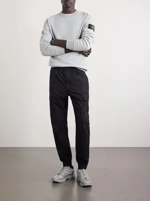 Stone Island Tapered Stretch-cotton Shell Cargo Trousers